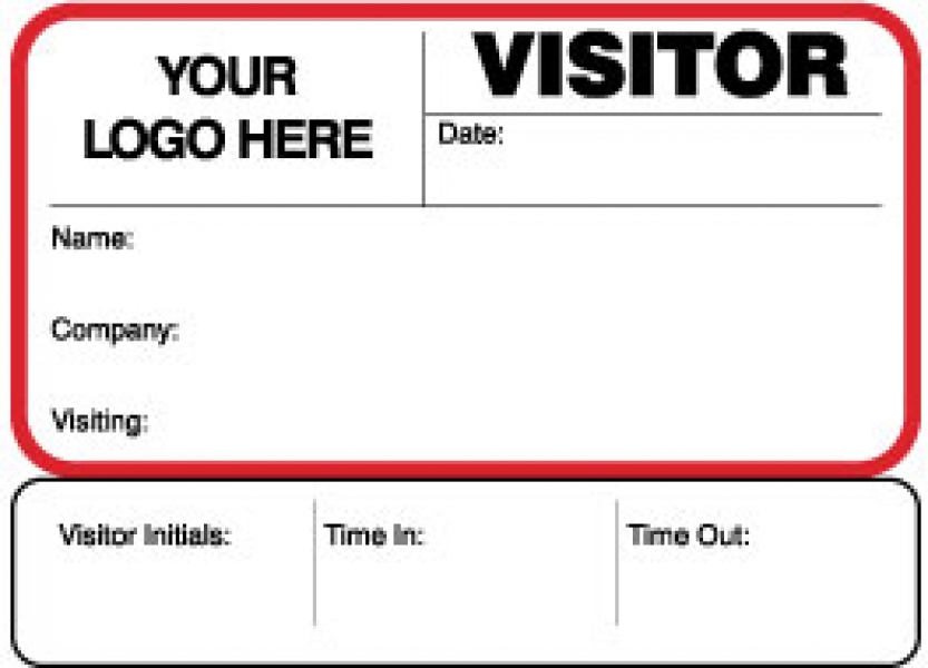 Sign-Out Visitor Pass ID Card With Custom Logo (Pack of 400) - Style A