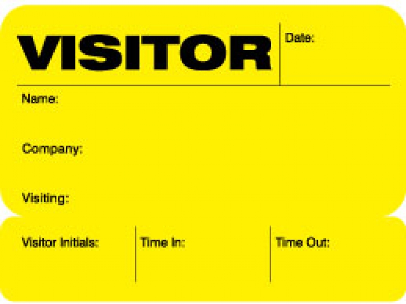 Sign-Out Visitor Pass ID Card With Yellow Background (Pack of 400)