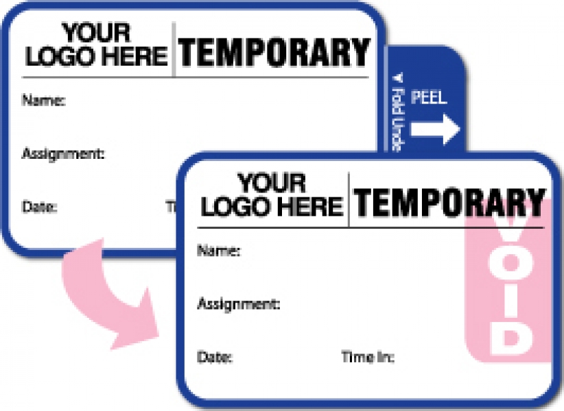 Tab-Expiring Temp Pass ID Card With Custom Logo (Pack of 500)