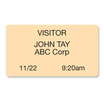 TEMPbadge 04083 - Peach Adhesive Non-Expiring Thermal Printable Badge ...