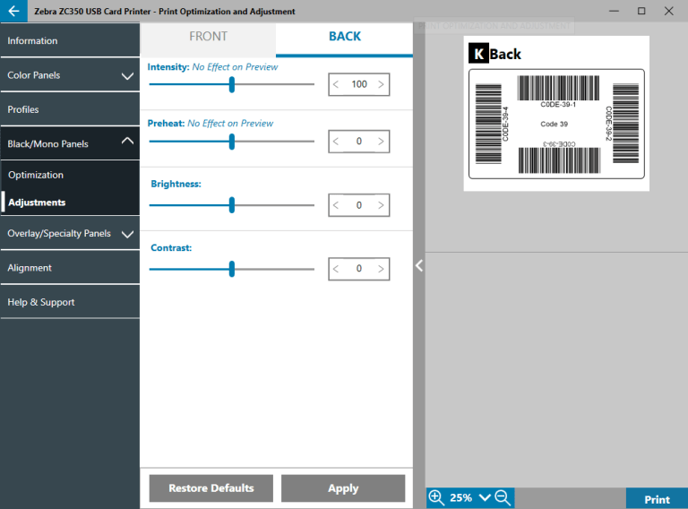 How to Adjust the Print Head Power on a Zebra ZC100, ZC300, or ZC350 - Avon Security Products